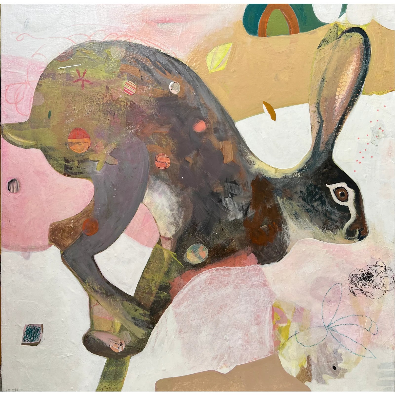 "Run Rabbit Run" a Jackrabbit by LWren Walraven | Chairish