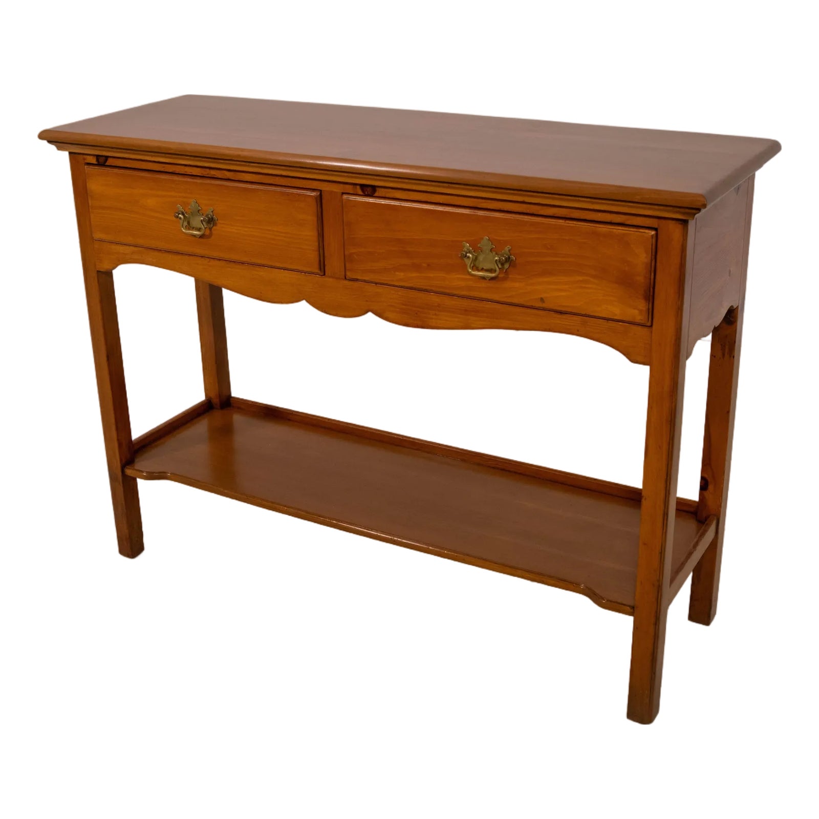 Kittinger Country Pine Two-Tier Two-Drawer Server Buffet Table | Chairish