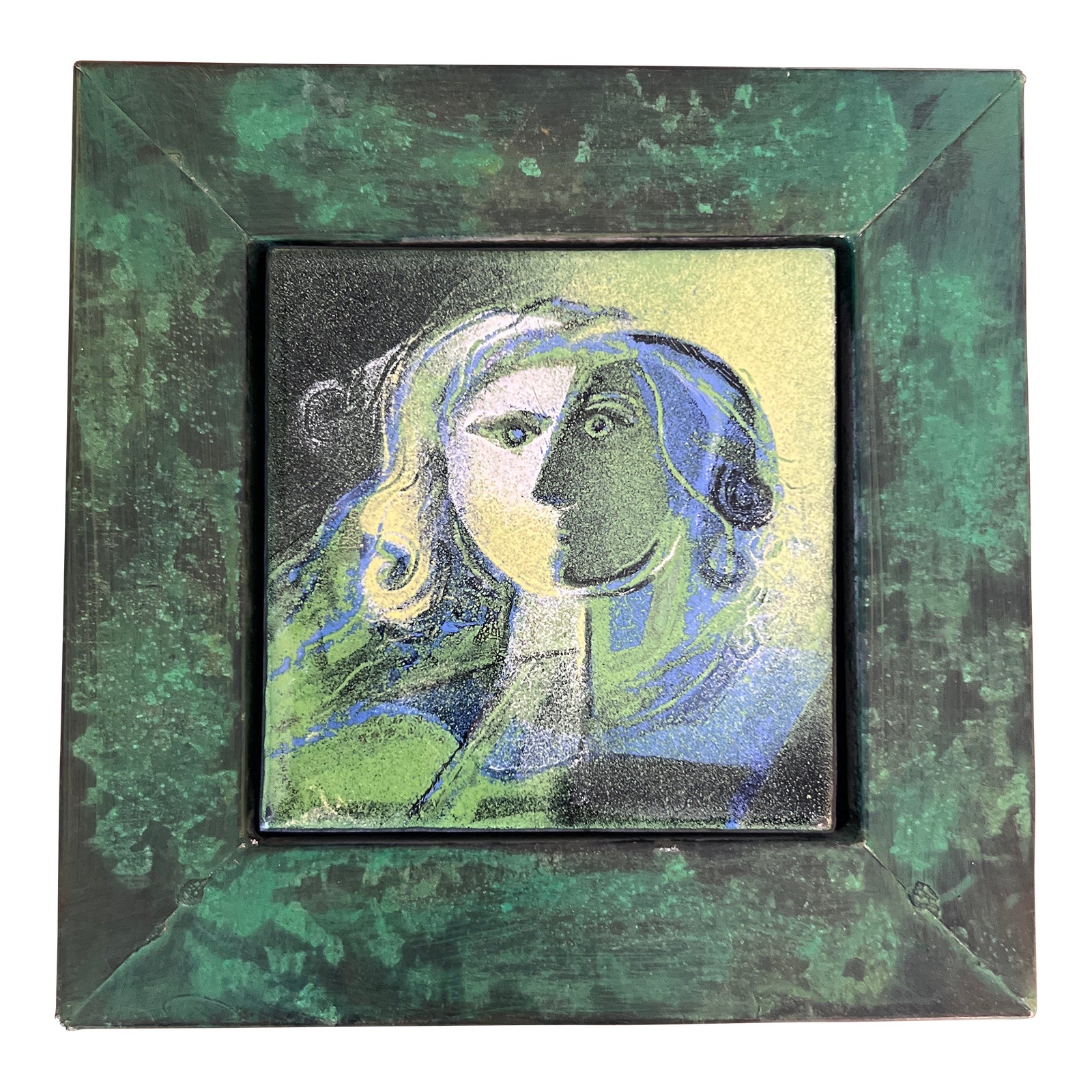 Dutch Artist j.a.m De Valk Abstract Modern Handpainted Figural Tile in ...