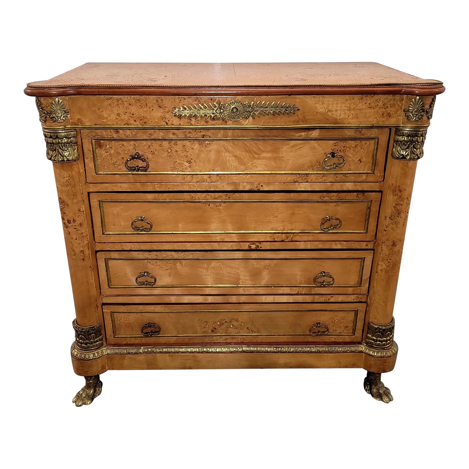 19th Century Northern European Empire Style Four Drawer Commode | Chairish