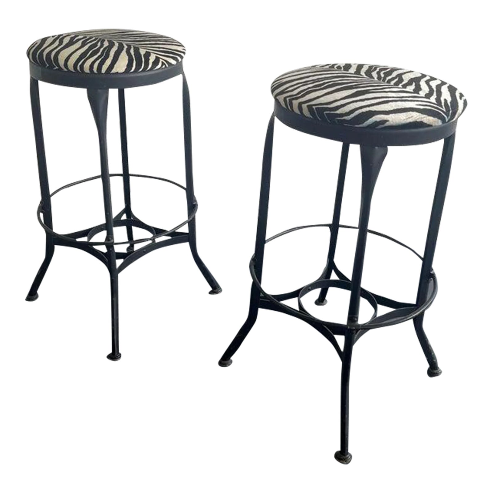 1940s Zebra Print Industrial Shop Stools by Toledo Metal Furniture Co ...