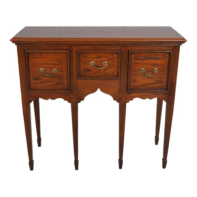 Oak 3 Drawer Small Sideboard or Huntboard | Chairish