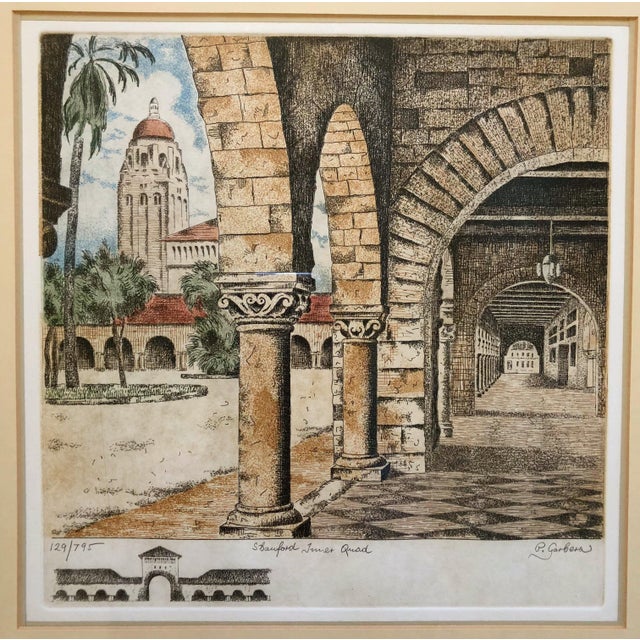 Stanford Inner Quad Etching | Chairish