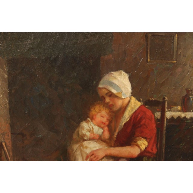 Early 20th C. Dutch Mother and Child Original Oil Painting by F. G ...