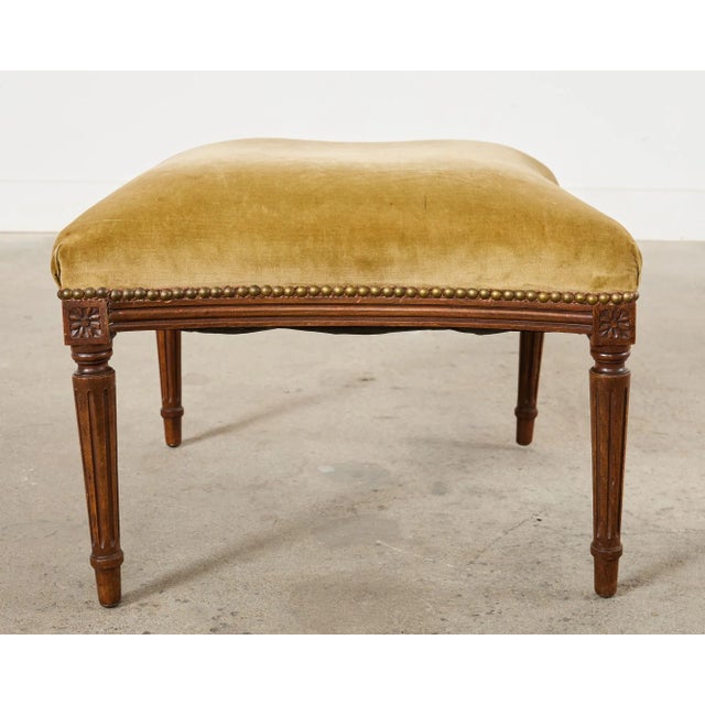 French Louis XVI Style Mahogany Footstool or Ottoman | Chairish