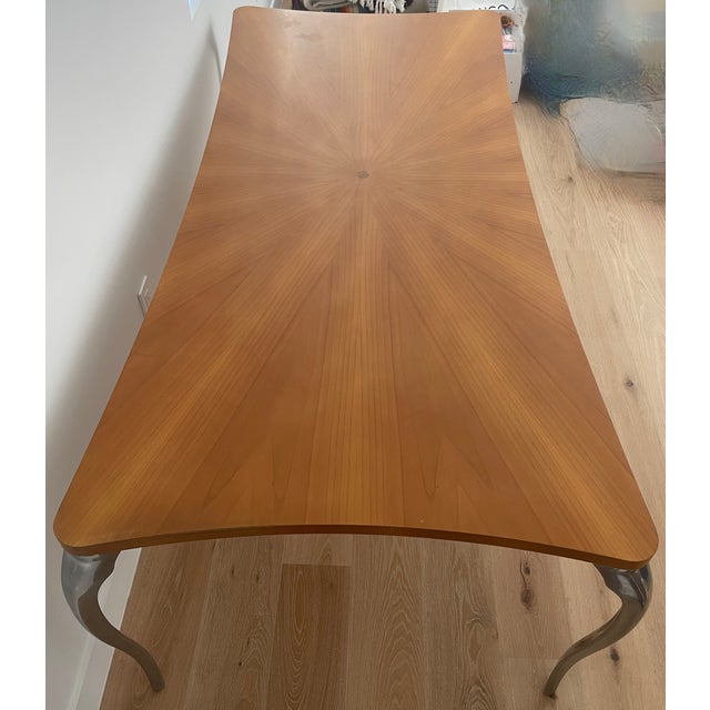 Italian Large 1990's Sunburst Design Cherry Table | Chairish