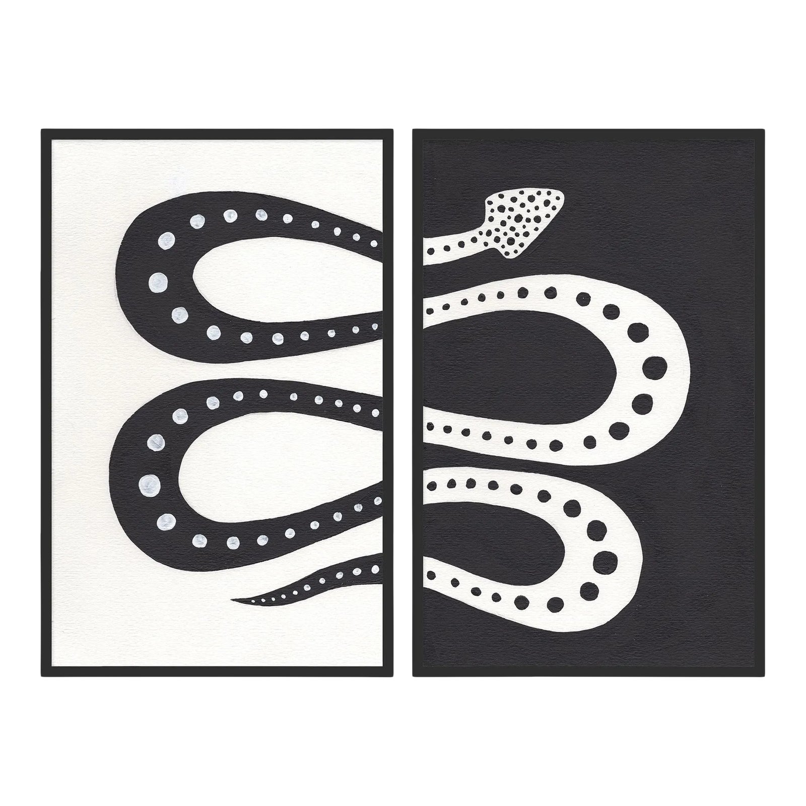 Moon Pie Diptych by Willa Heart in Black Frame, Large Art Print | Chairish