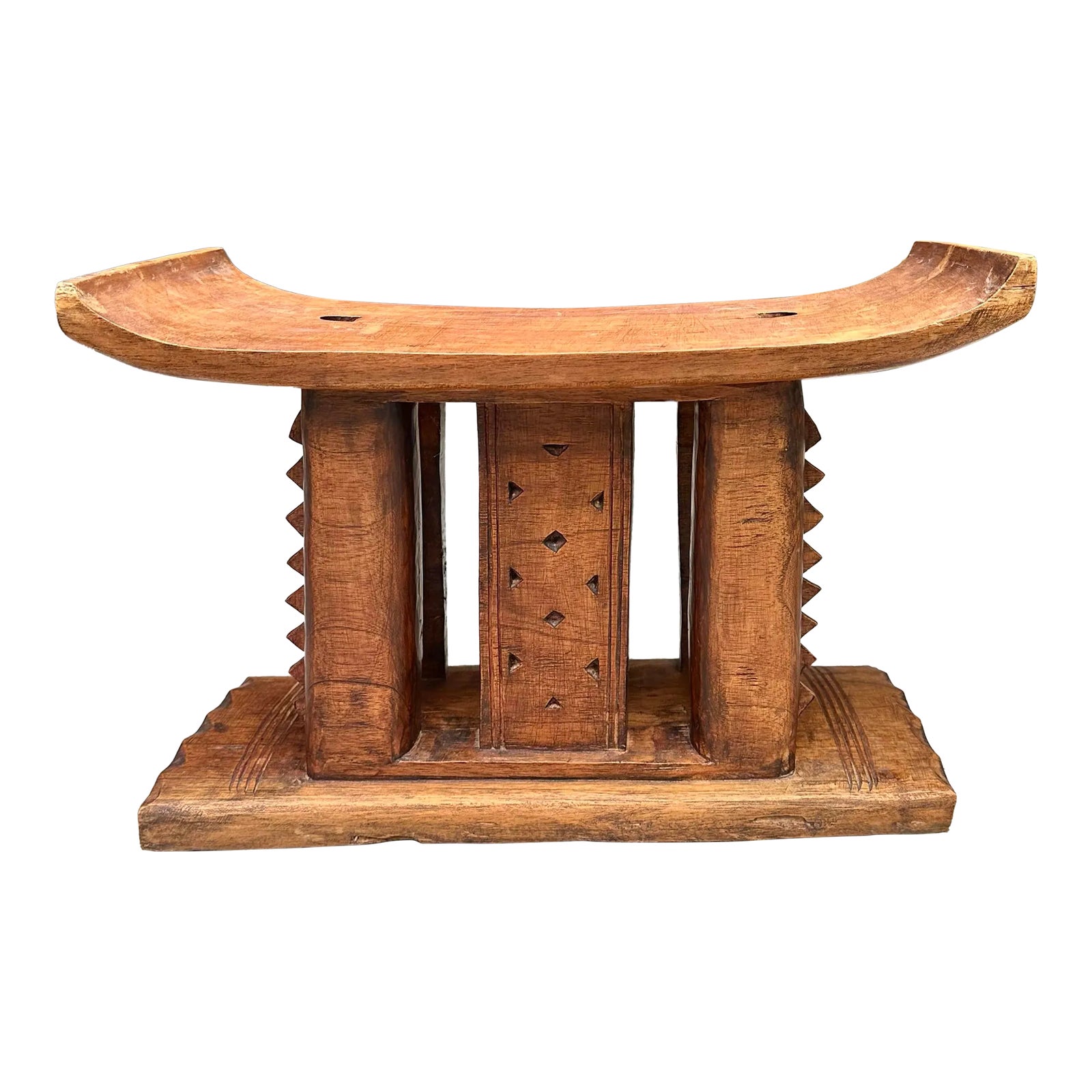 1940s Vintage African Ashanti Wood Tribal Stool Akan Stool From West ...