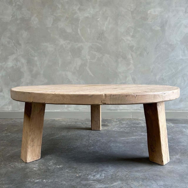 Custom Round Tri-Leg Reclaimed Wood Coffee Table | Chairish