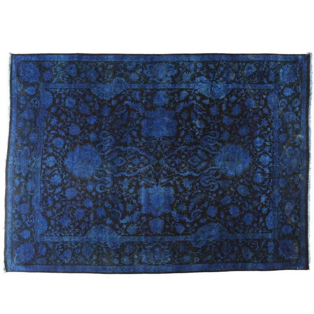 Silky Blue And Black Rug - 10′ × 14′ | Chairish