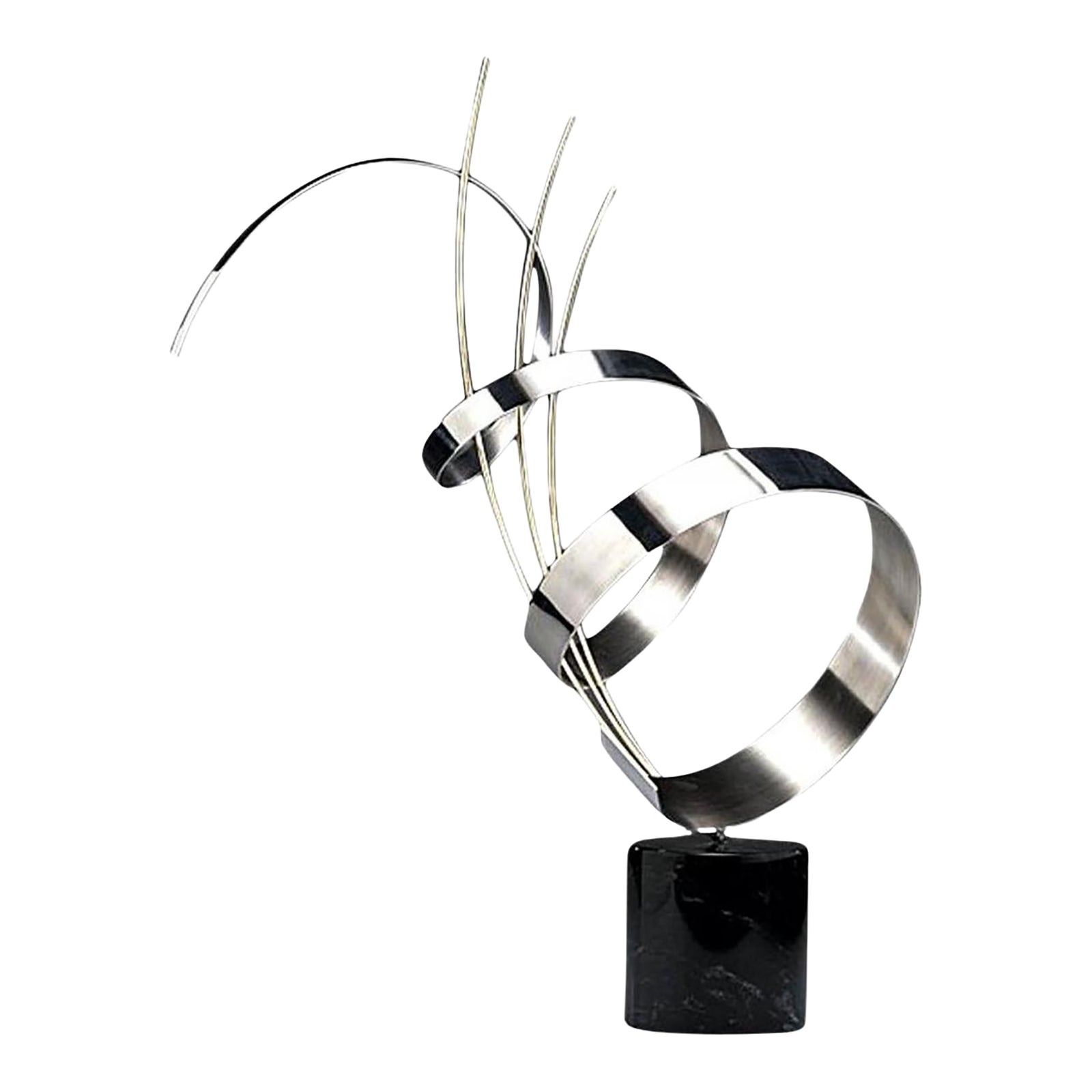 Kinetic Metal Sculpture on Marble Base by C. Jere | Chairish
