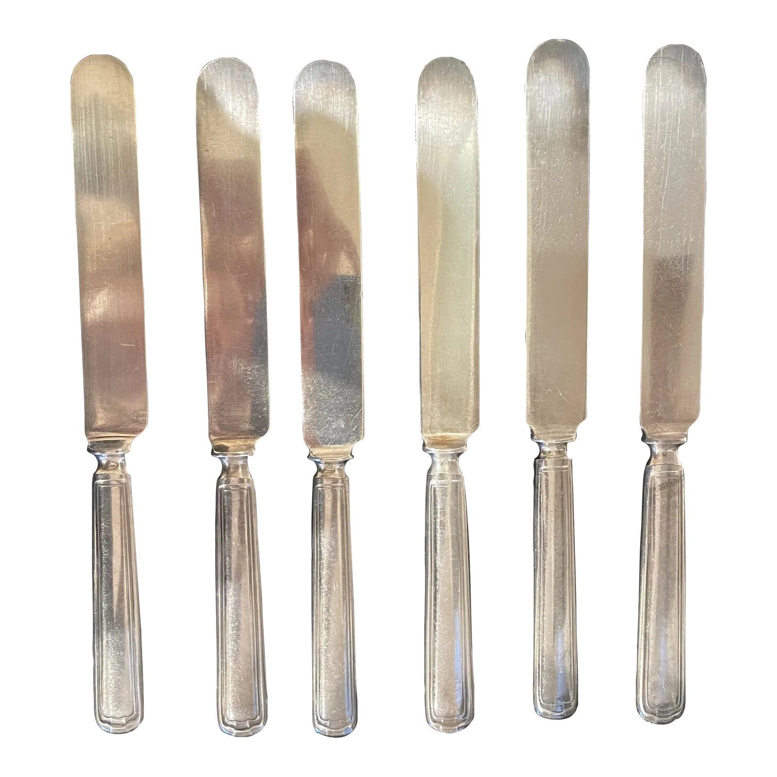 Vintage Silver Plate Butter Knives- Set of 6 | Chairish