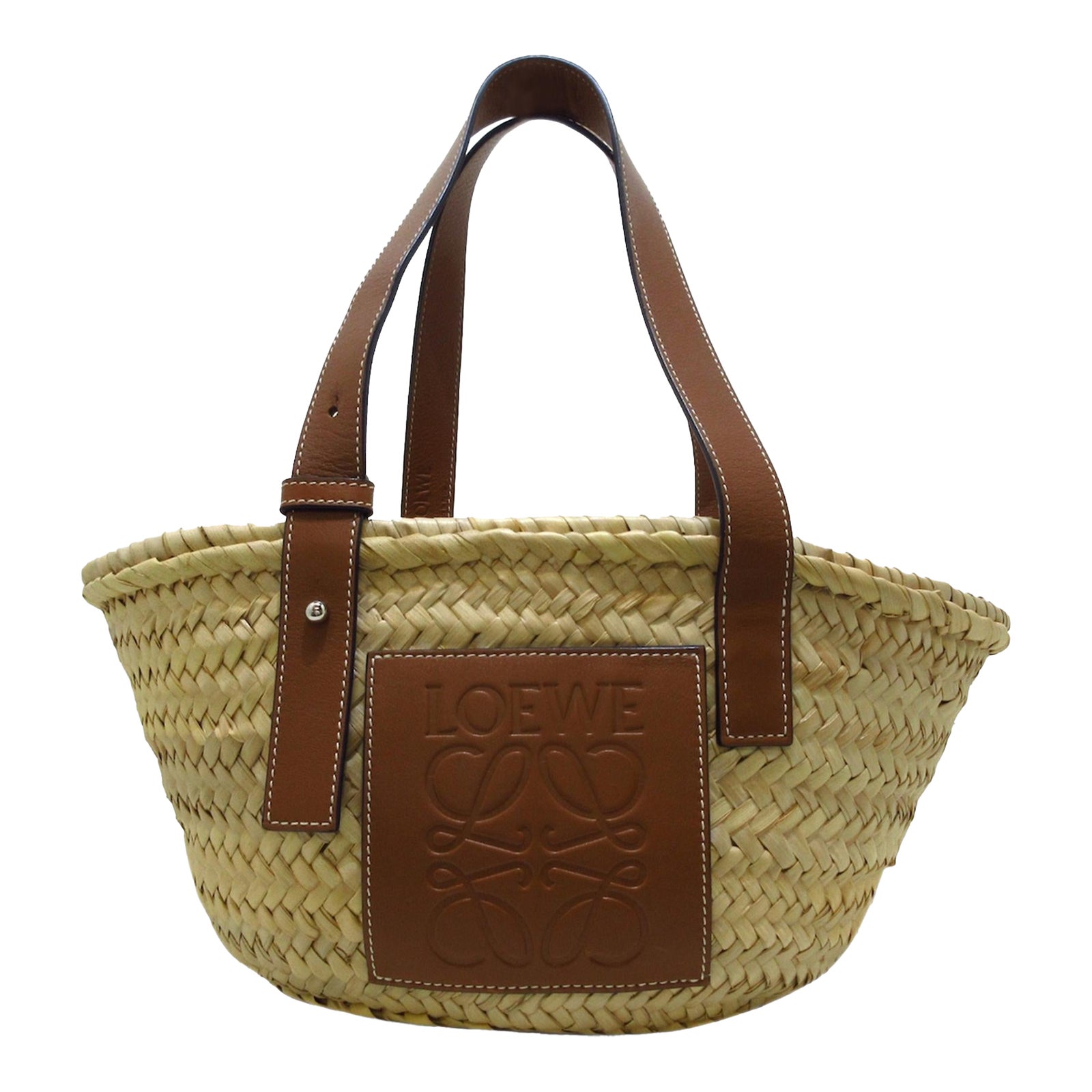 Loewe Mini Raffia Basket Tote Tote Bag | Chairish