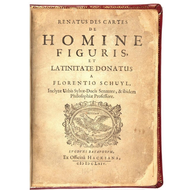 17th Century Illustrated Leather Book, Renatus Descartes De Homine ...