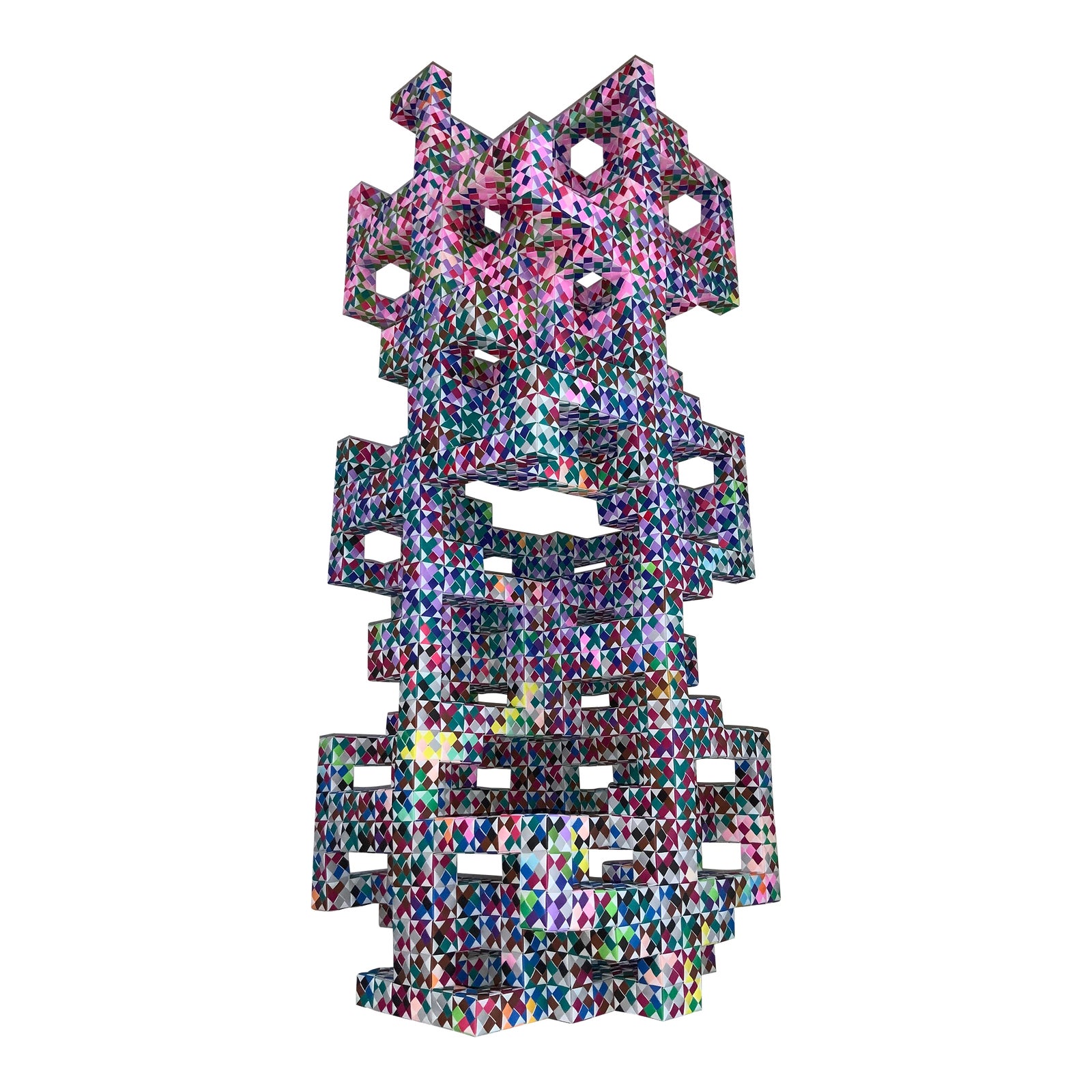 Architectural Engineering Origami Cube Tower, Abstract Sculpture by ...