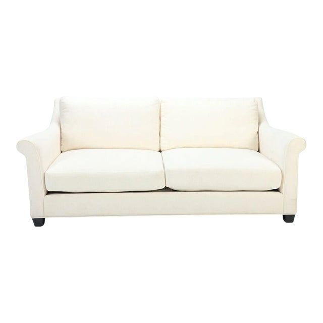 A Custom Made White Two Seat Sofa. Circa 1995. Chairish