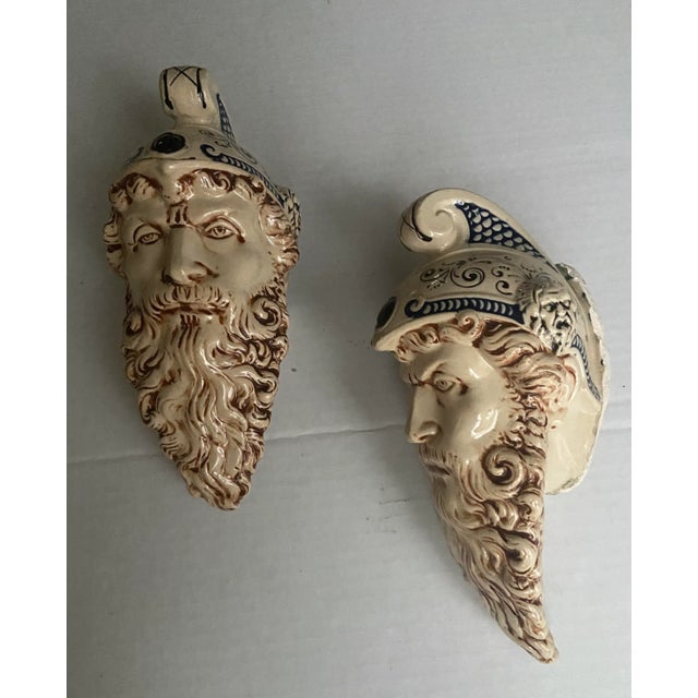 17th Century Style Majolica Mythological Cuirassier Helmet Satyr Wall ...