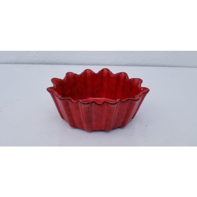 Vintage Italian Red Glazed Decorative Bowl | Chairish