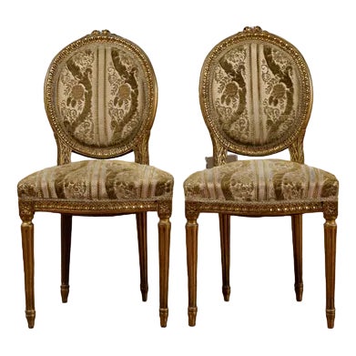 Napoleon III Gilded Chairs, Set of 2 | Chairish