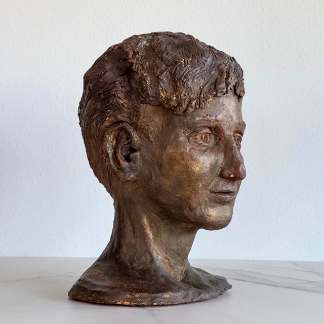 Handmade Ceramic Bust of a Young Man | Chairish