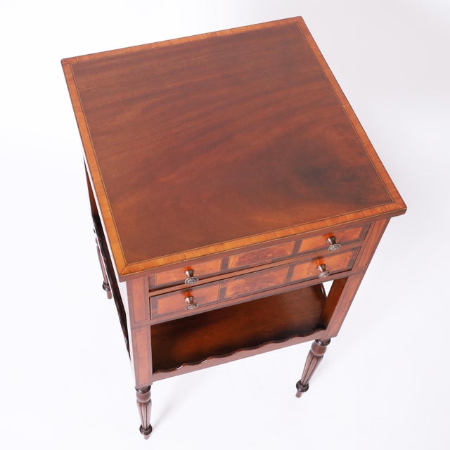 Antique Pair of English Two Drawer Stands | Chairish