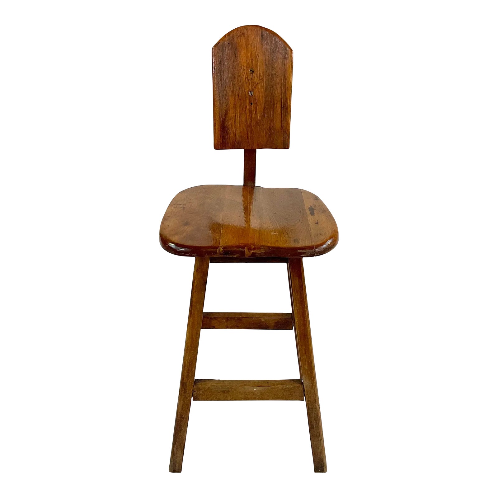 1940s Vintage Folk Art Hand-Crafted Arts & Crafts Pine Counter Barstool ...
