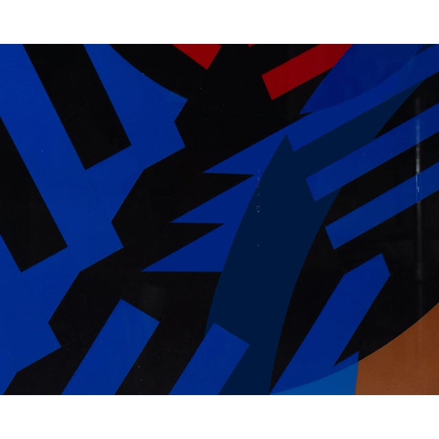 Signed 1994 “Rap in Blue and Red” Acrylic on Paper Painting by Artist ...