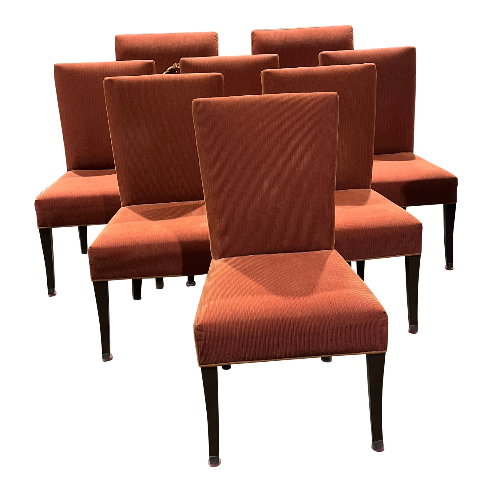 Urban Chic Style Red Pattern Dining Chairs - Set of 8 | Chairish