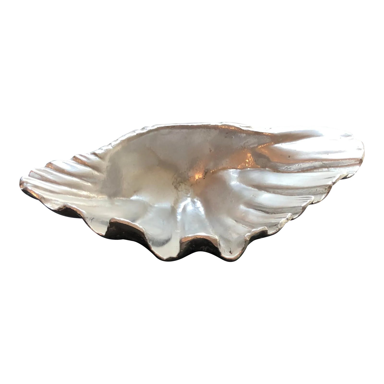 Vintage 1970s Arthur Court Aluminum Seashell Catchall Dish | Chairish