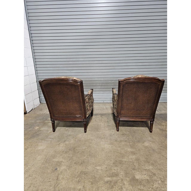 Pair of Late 20th Century Century Furniture Cain Back Seats Arm Chairs ...
