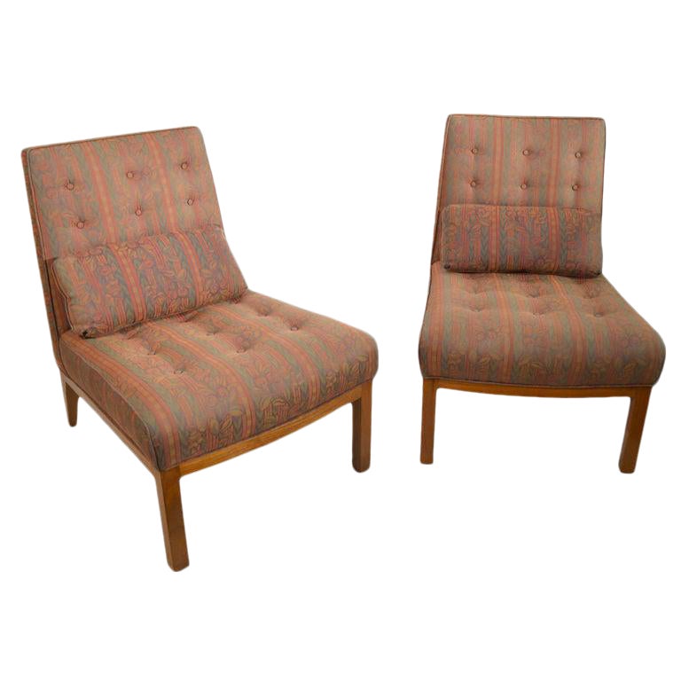 Armless Lounge Chairs- A Pair | Chairish