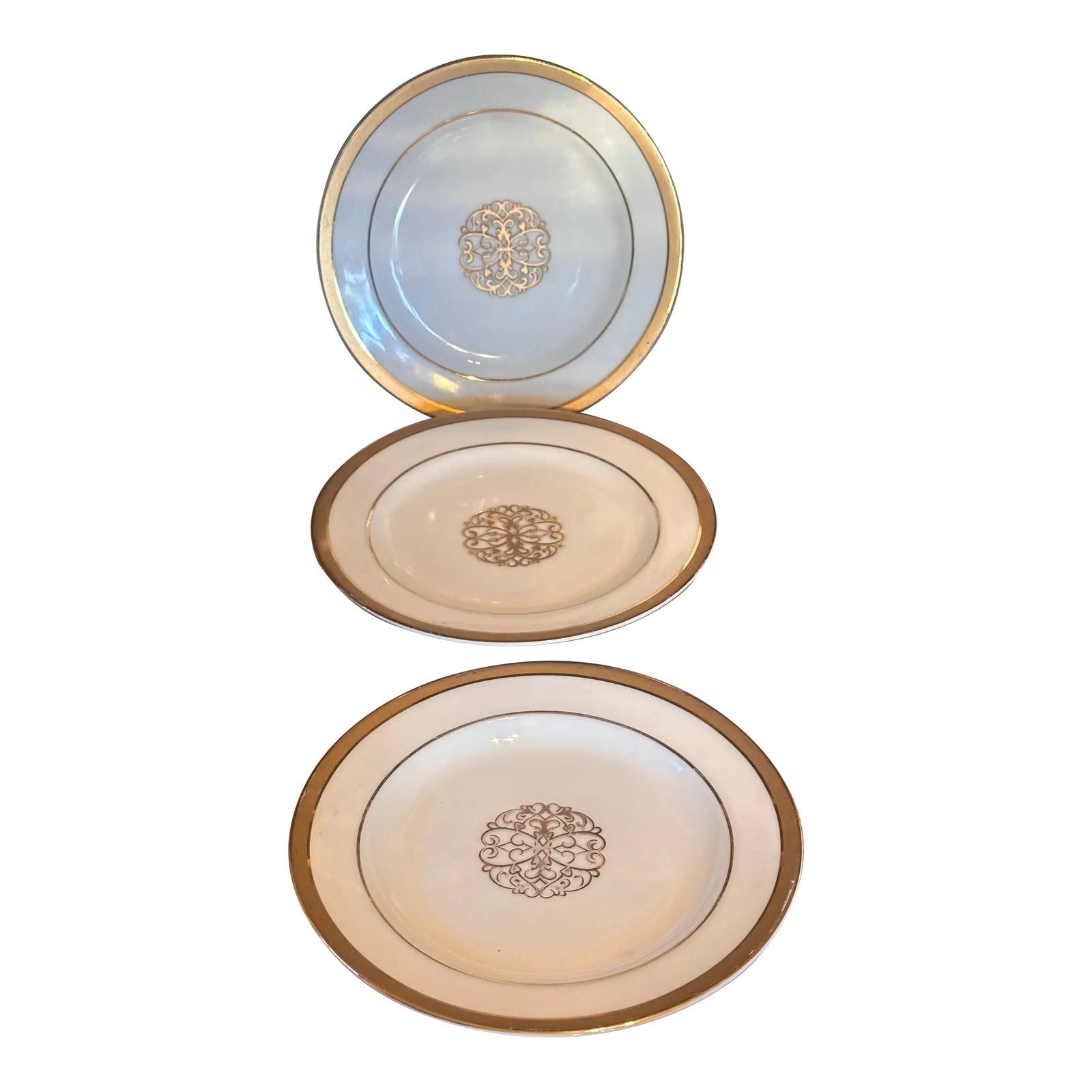 Vintage American Atelier Florentine Scroll Plates- Set of 3 | Chairish