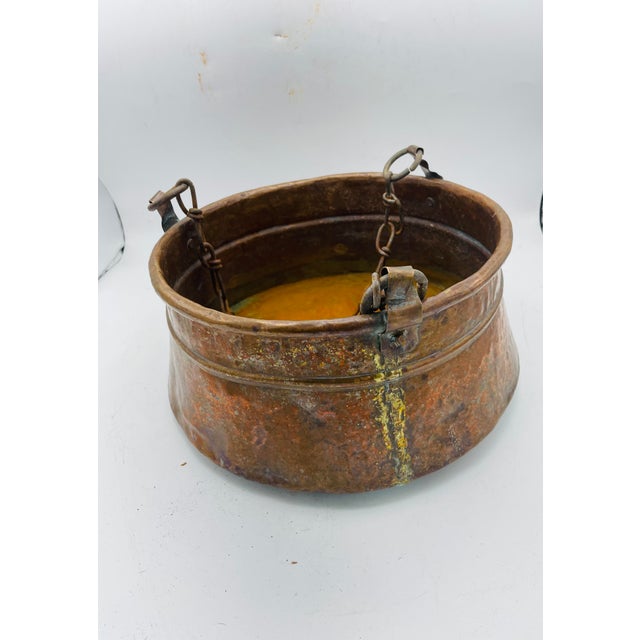 Antique Hanging Copper Pot / Planter | Chairish