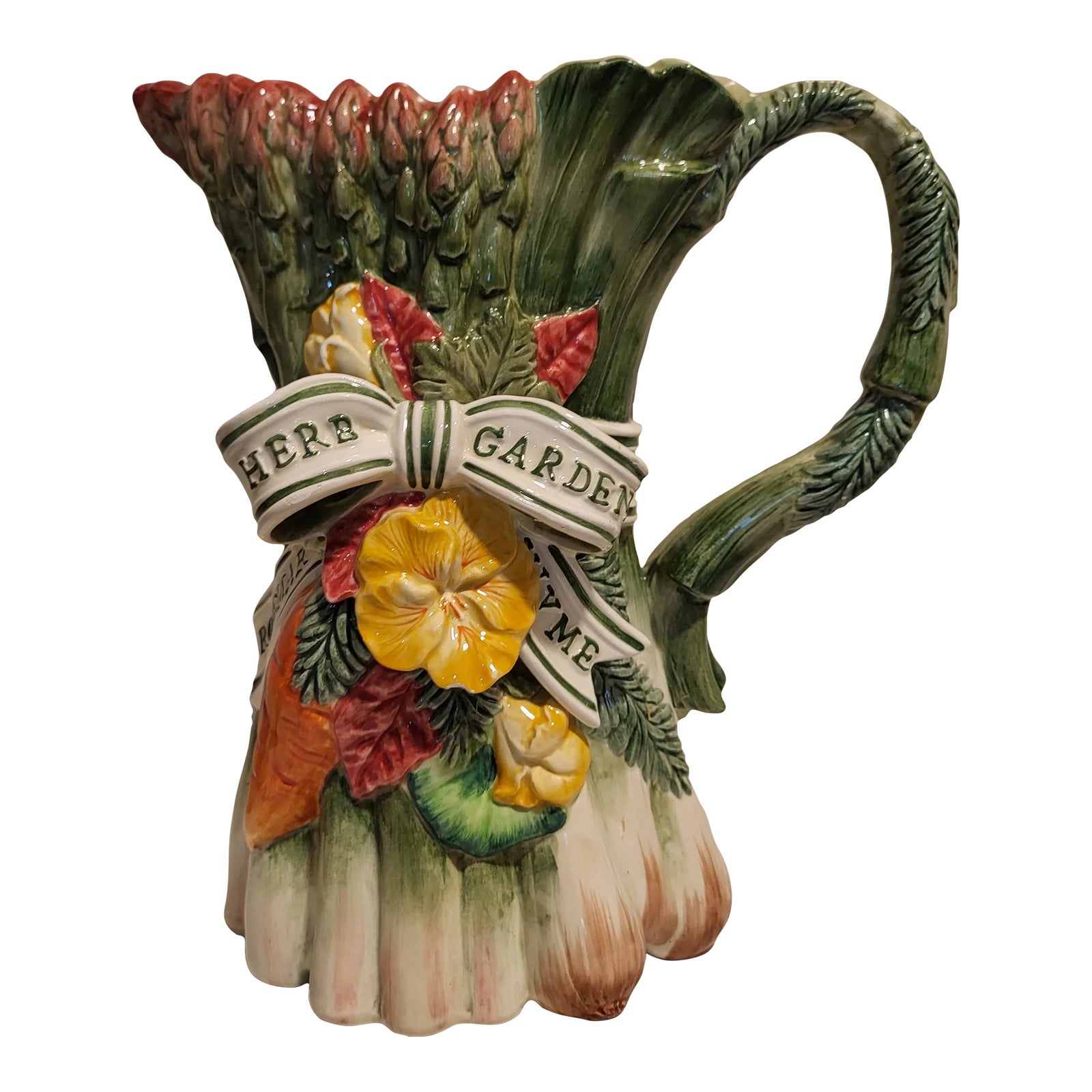 Vintage Fitz and Floyd Garden Pitcher | Chairish