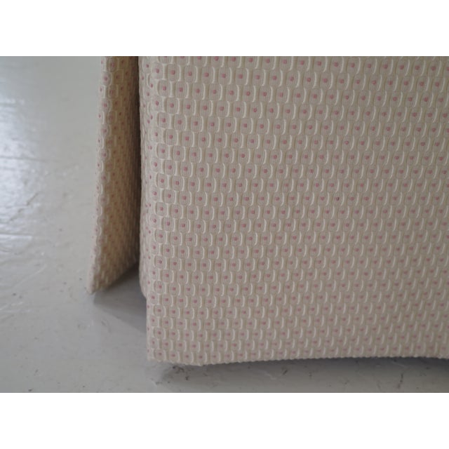 Custom Upholstered Skirted Square Ottoman | Chairish