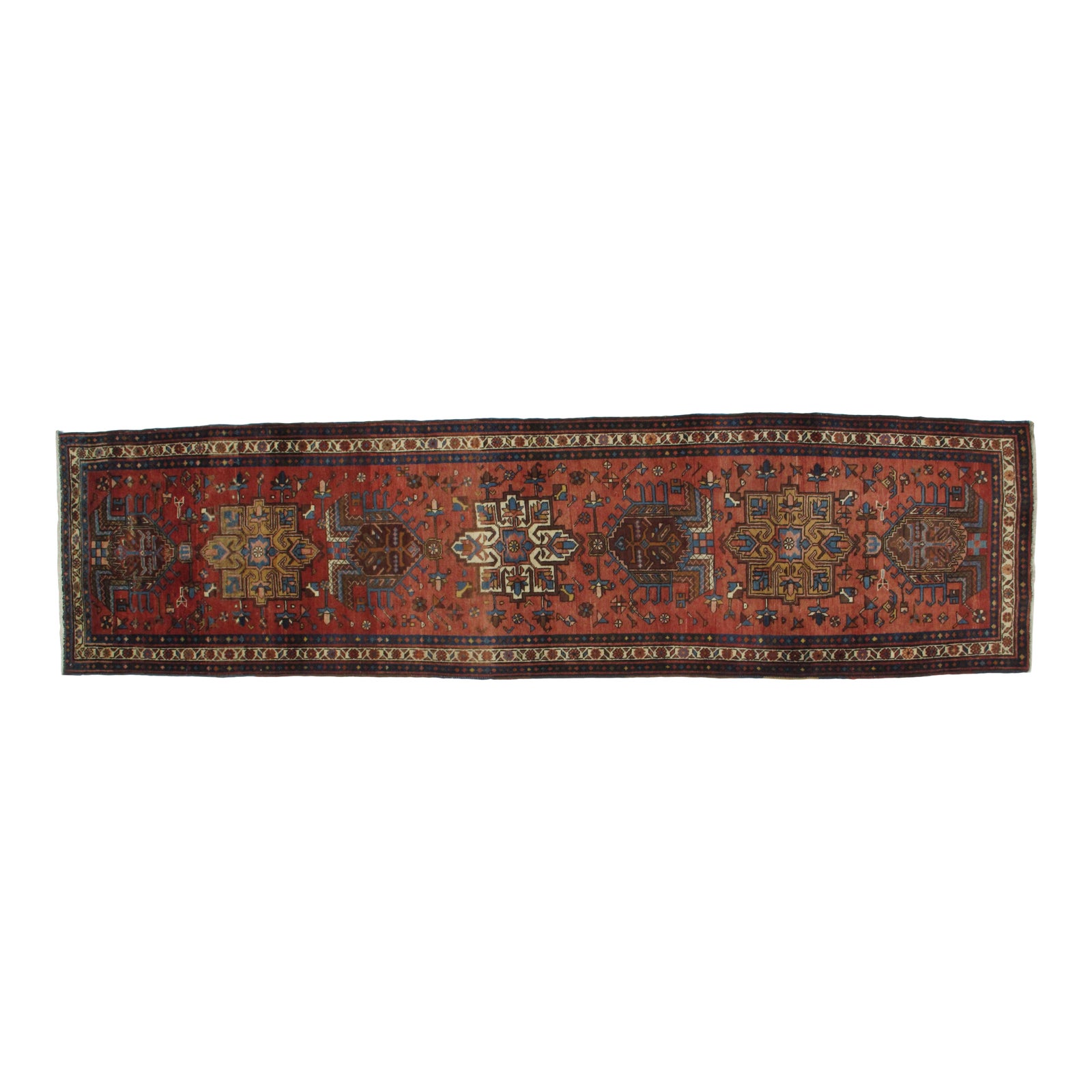 1960s Vintage Persian Heriz Runner - 3′5″ × 12′3″ | Chairish