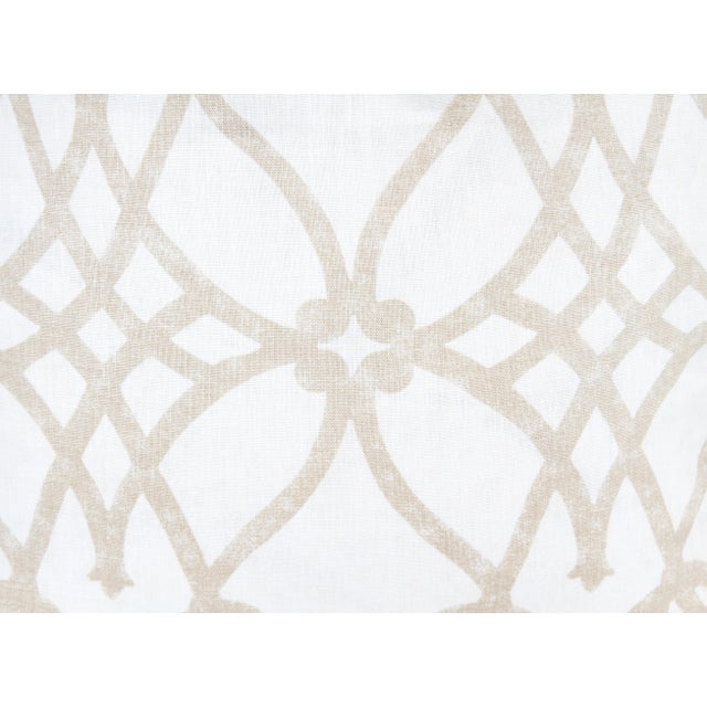 Cream Linen Fretwork Vine Pillows - A Pair | Chairish