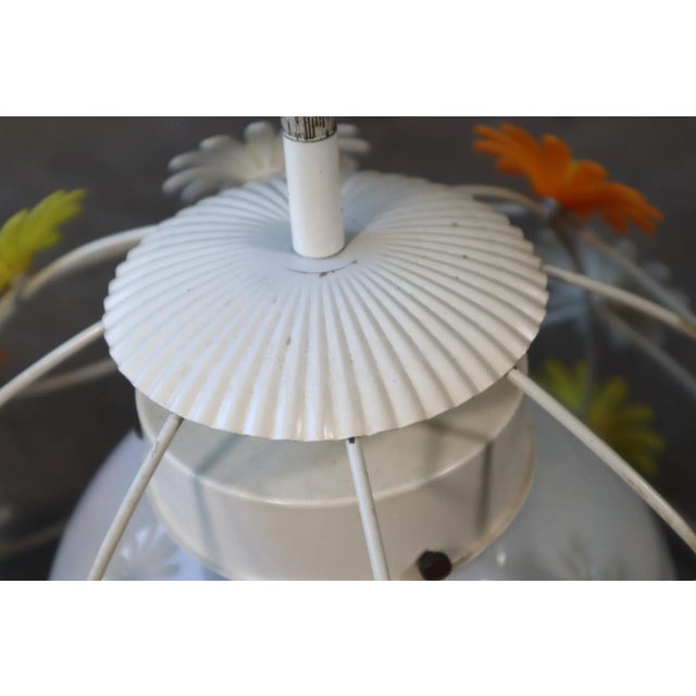 Vintage 70's Mod Floral Daisy Ceiling Light Flush Mount Cage Flower ...