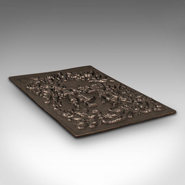 1850s Antique Victorian English Cast Iron Relief Fire Back | Chairish