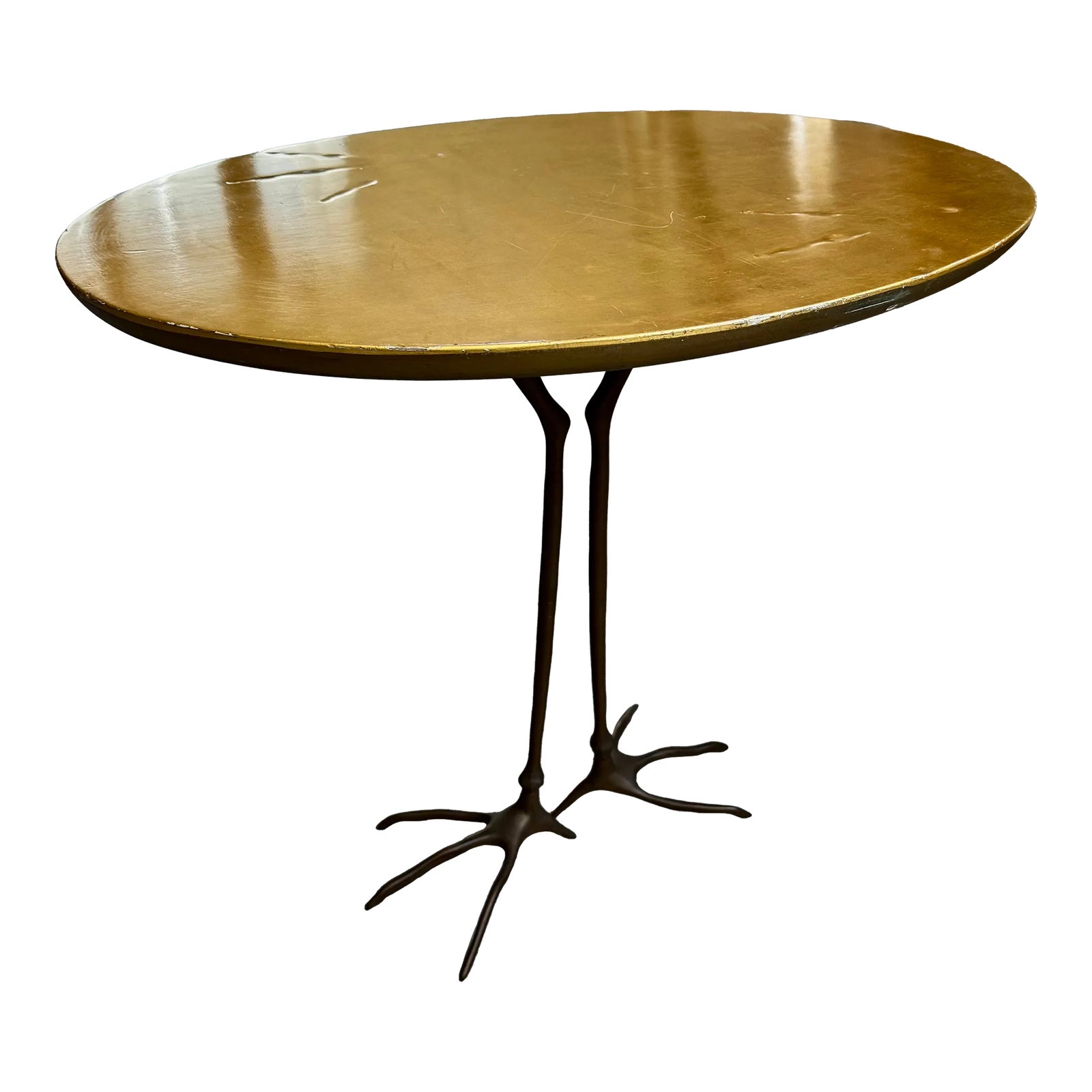 1970s Traccia" Gold Leaf Bird Leg Table by Meret Oppenheim | Chairish