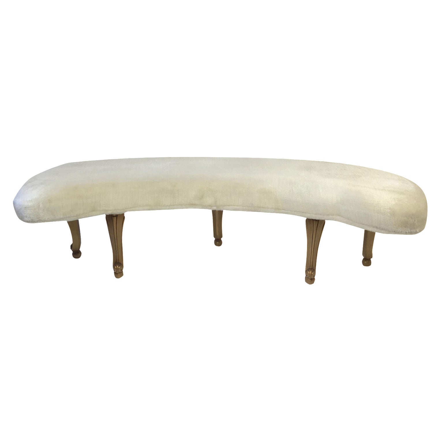 Hollywood Regency Crescent-Shaped Bench | Chairish
