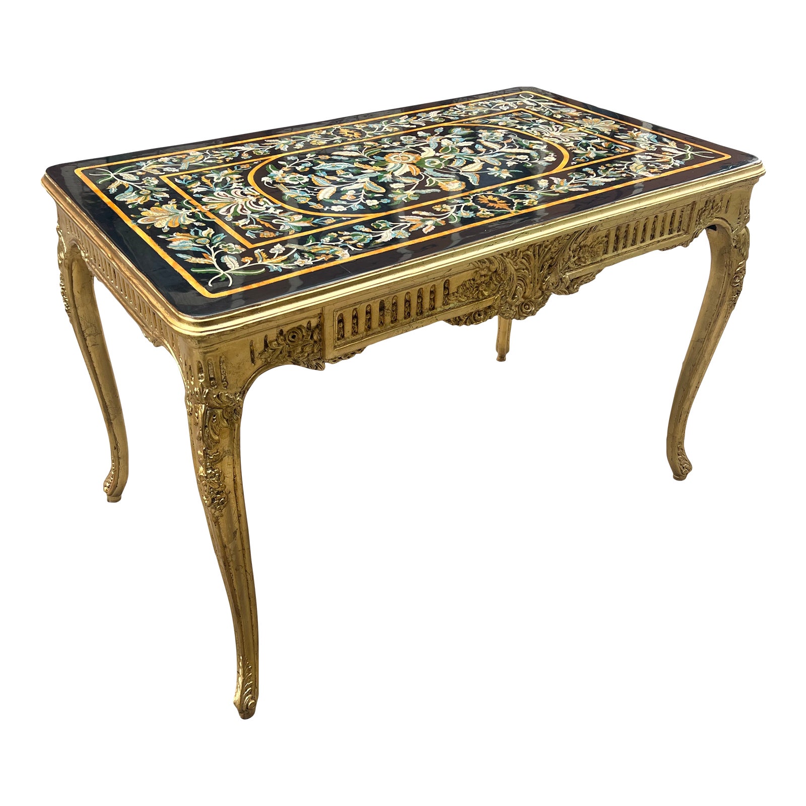 1960s Neoclassical Style Italian Scagliola Table | Chairish