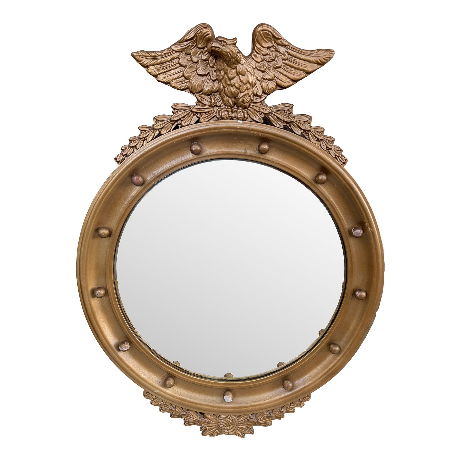 Mid 20th Century American Federal Giltwood Eagle Bullseye Convex Mirror ...