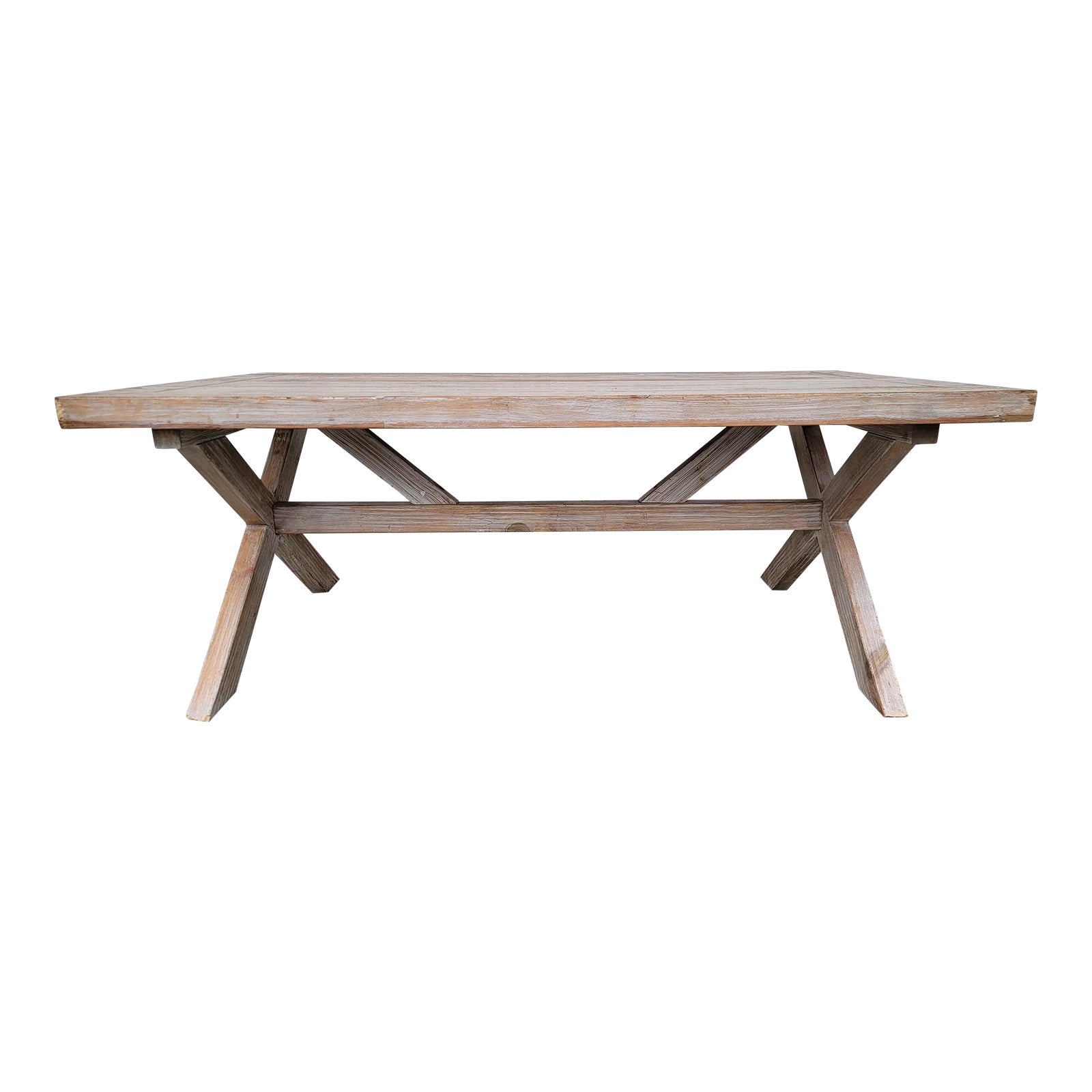 1990s Farmhouse Style Wood Coffee Table | Chairish