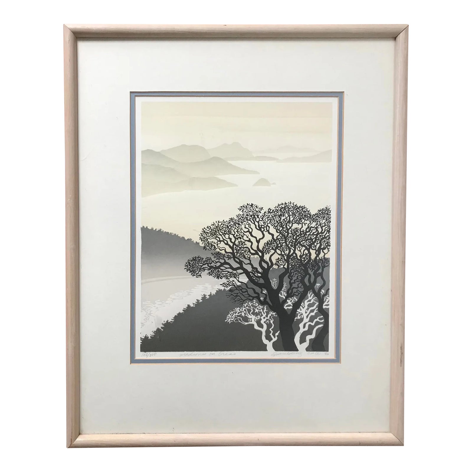 Signed and Framed Nancy Spaulding 1986 Serigraph Print of a Tree | Chairish