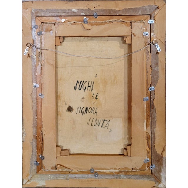 Alberto Sughi - 1958 Portrait of a Sitting Woman-Oil Painting | Chairish