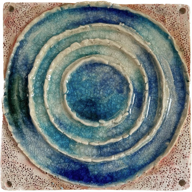 Pair of Vintage Studio Pottery Art Tiles | Chairish