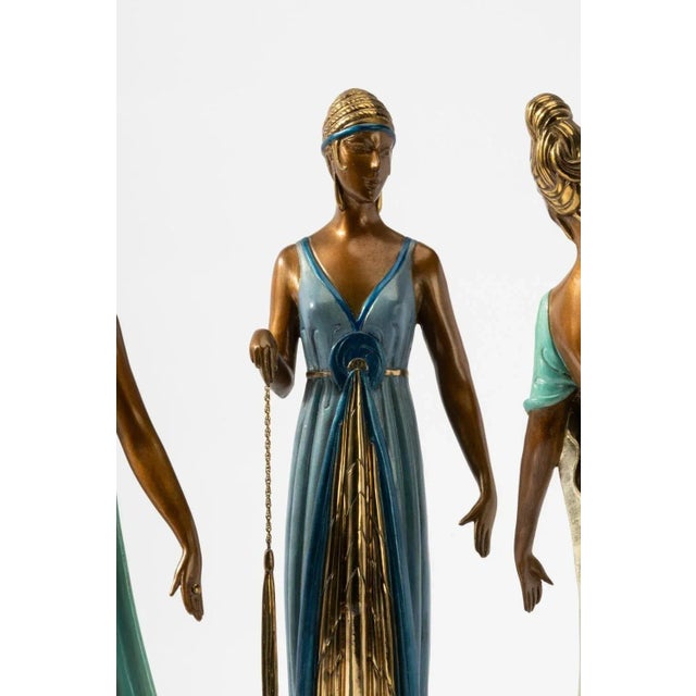 "The Three Graces" Art Deco Bronze Sculpture After Erté, 1997 | Chairish