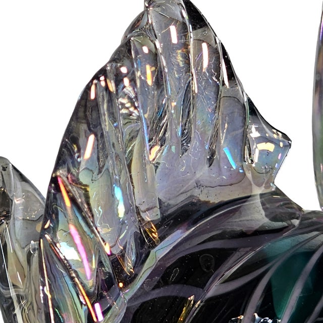 Kevin Fulton Iridescent Fish Figurine Signed 9" | Chairish