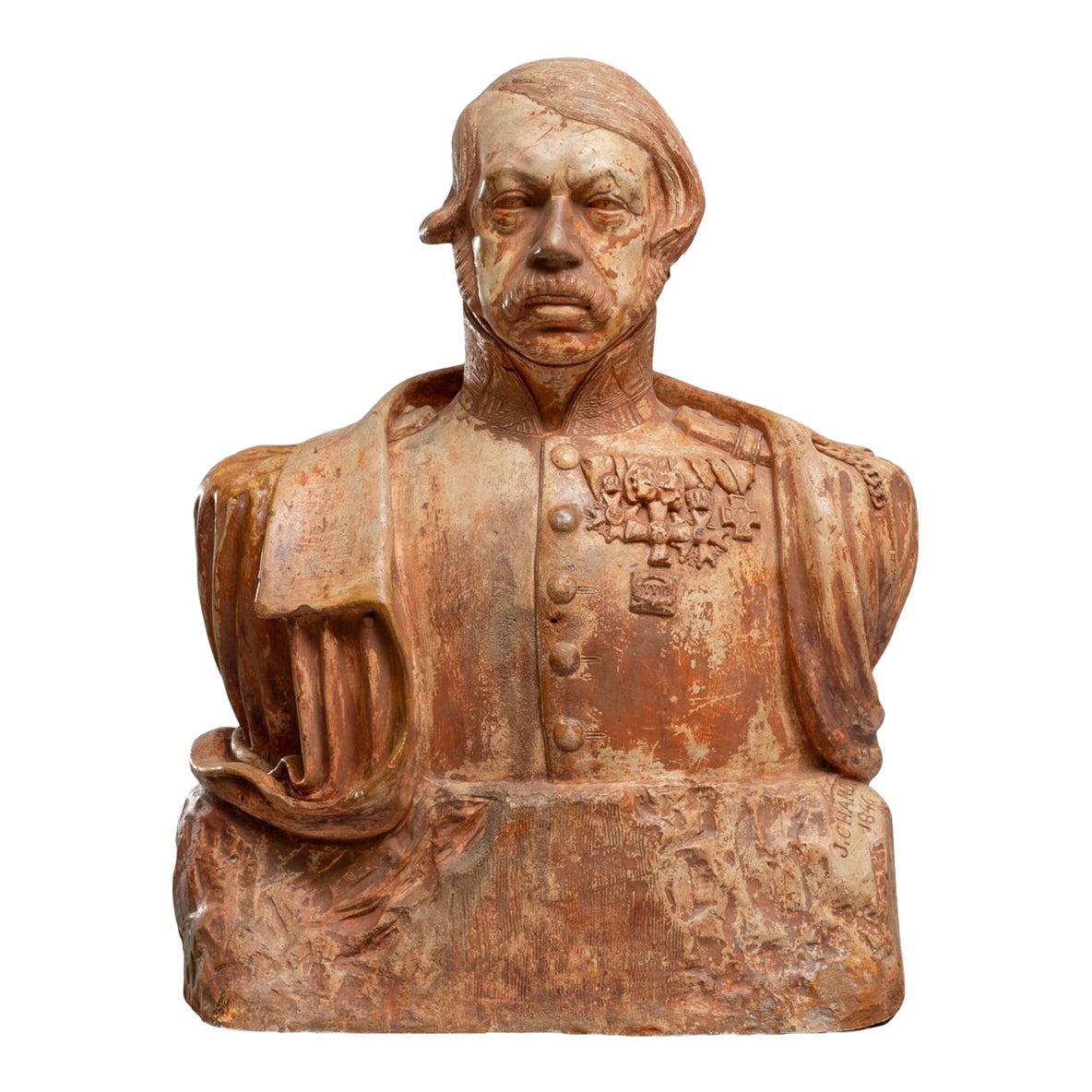 19th Century French Concrete Bust | Chairish